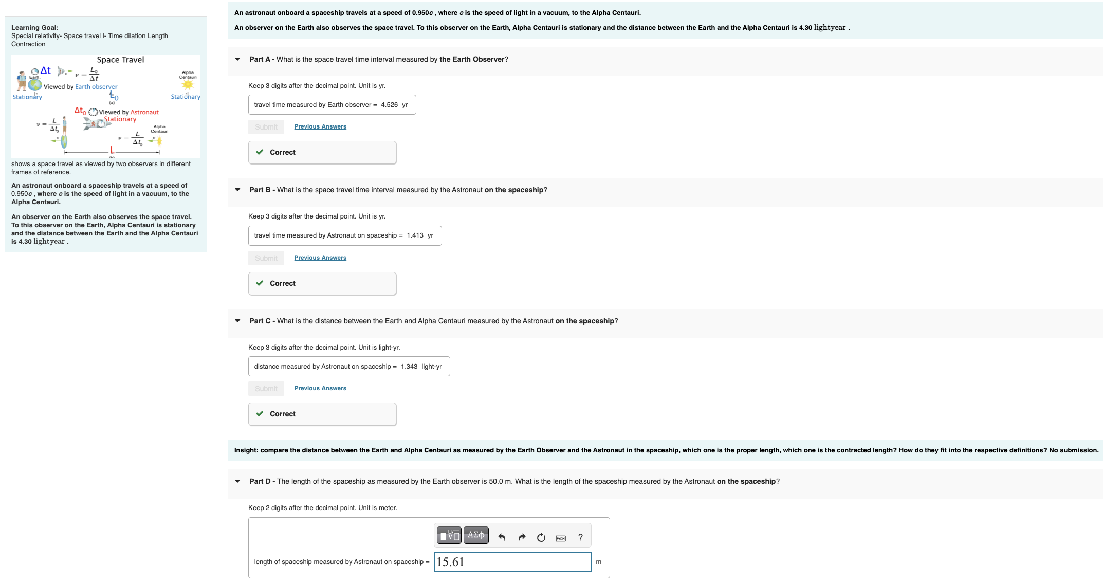 Solved Special relativity- ﻿Space travel I- ﻿Time dilation | Chegg.com