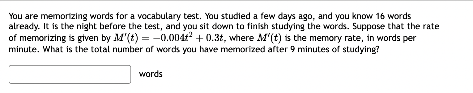Solved You are memorizing words for a vocabulary test. You | Chegg.com