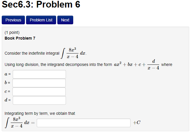 Solved Sec6.3: Problem 6 Previous Problem List Next (1 | Chegg.com