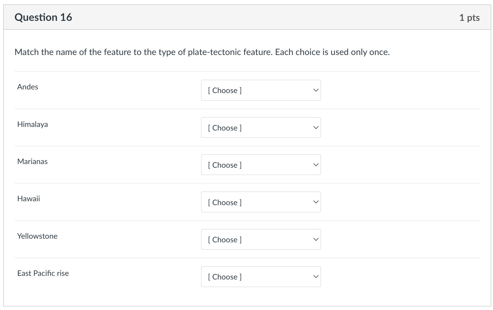 Solved Match the name of the feature to the type of | Chegg.com