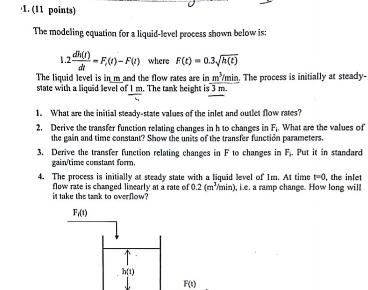 Solved 1.(11 points) The modeling equation for a | Chegg.com