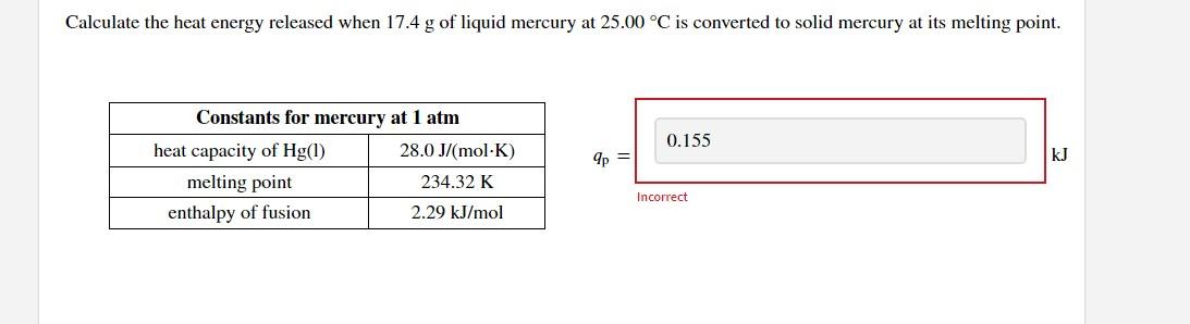 [Solved]: Calculate the heat energy released when ( 17.4