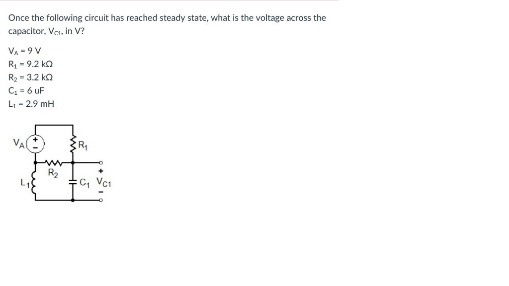 Solved Once the following circuit has reached steady state, | Chegg.com