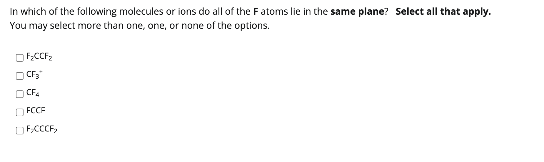 Solved In which of the following molecules or ions do all of | Chegg.com