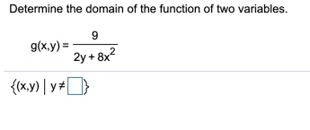 Solved Determine the domain of the function of two | Chegg.com