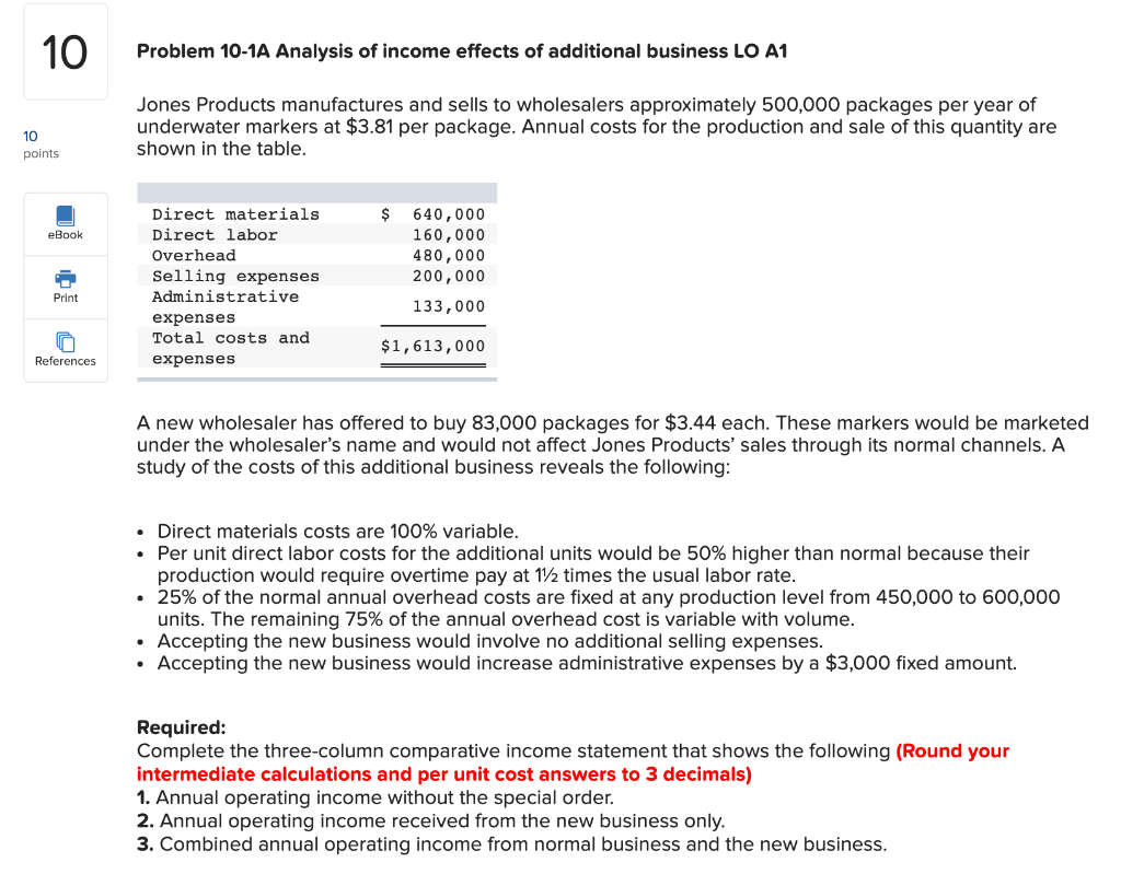 Solved 10 Problem 10-1A Analysis of income effects of | Chegg.com