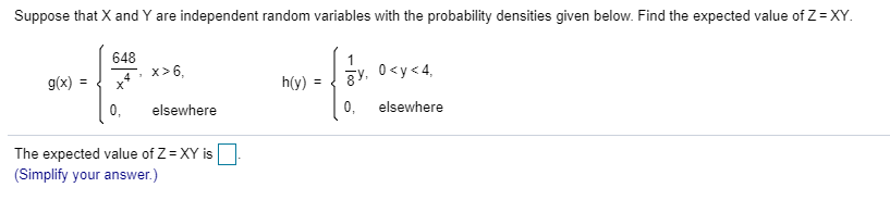 Solved Suppose that X and Y are independent random variables | Chegg.com