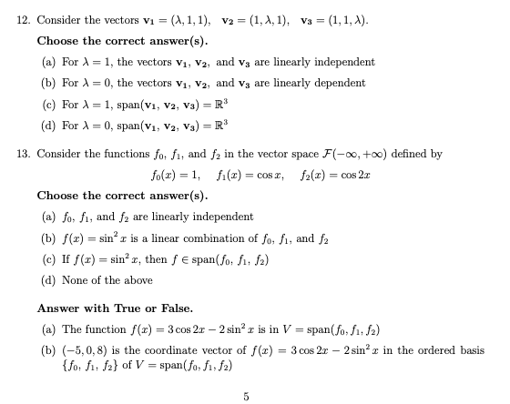 Solved 12. Consider the vectors v1 = (X,1,1), v2 = (1,4,1), | Chegg.com