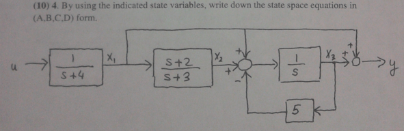 Solved (10) 4. By using the indicated state variables, write | Chegg.com