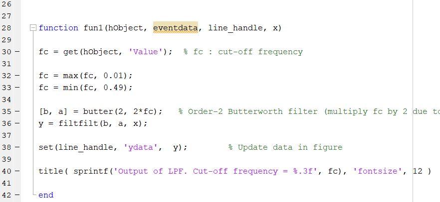 Edit this MATLAB program so that the GUI displays the | Chegg.com
