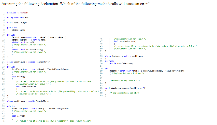 Solved Assuming the following declaration. Which of the | Chegg.com