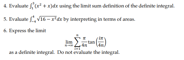 Solved 4. Evaluate S (x2 + x)dx using the limit sum | Chegg.com
