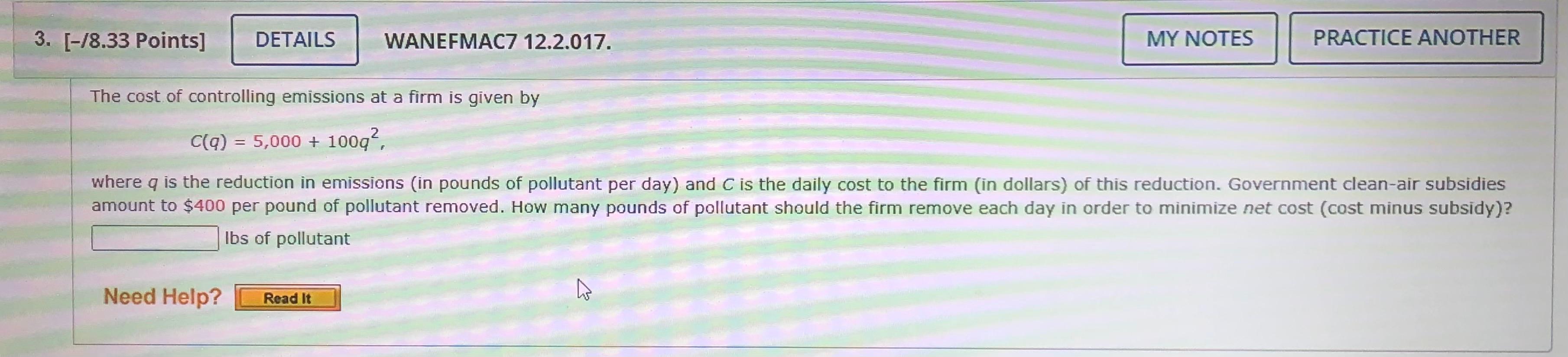 Solved 3. [-18.33 Points] DETAILS WANEFMAC7 12.2.017. MY | Chegg.com