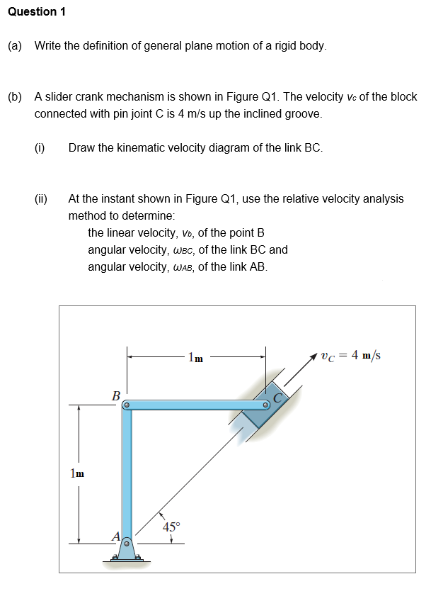Solved Question 1 (a) Write the definition of general plane | Chegg.com