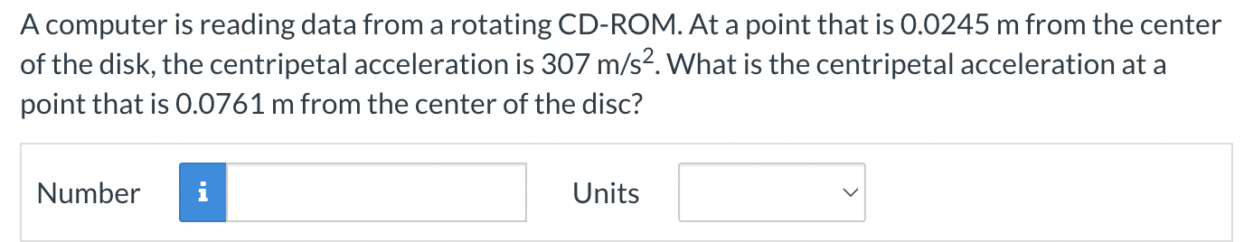 Solved A computer is reading data from a rotating CD-ROM. At | Chegg.com
