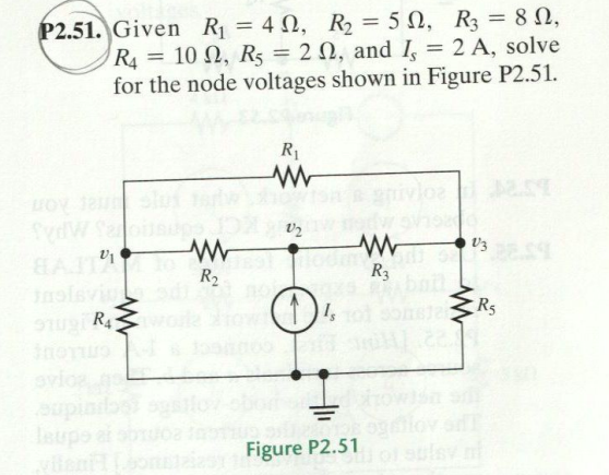 Solved 2.51. Given Ri 4Q, R2 5 Ω, R3 8 Ω, R, 10 Ω, R 2(2, | Chegg.com