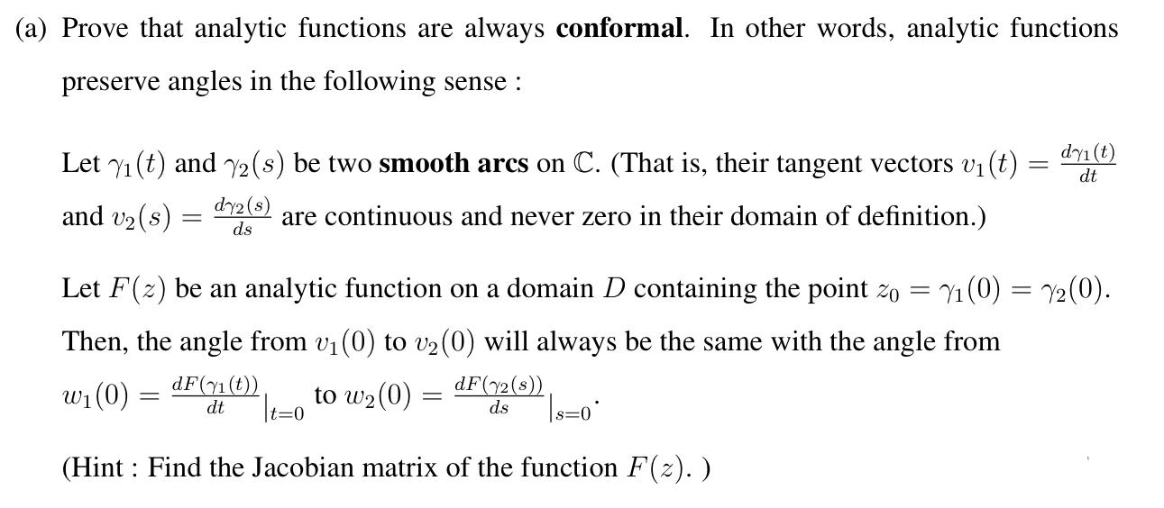Solved (a) Prove that analytic functions are always | Chegg.com
