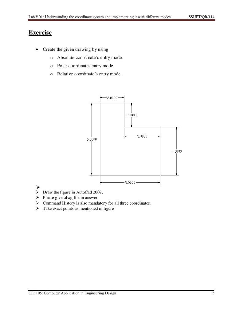 Solved Lab # 01: Understanding the coordinate system and | Chegg.com