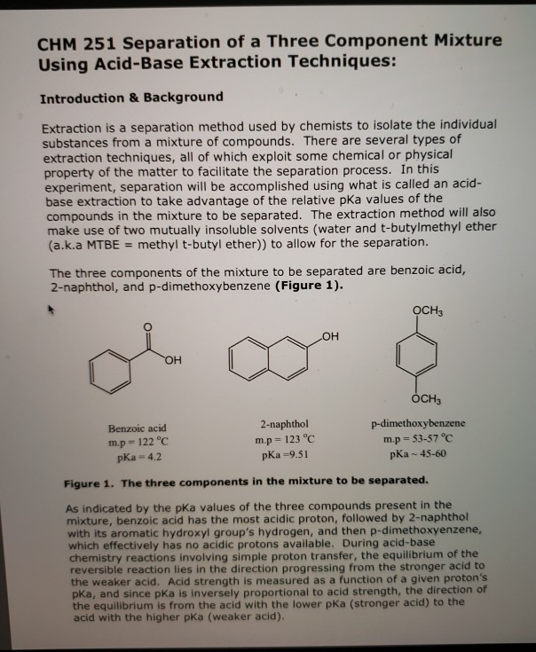 Solved Name. SEPARATION OF A THREE COMPONENT MIXTURE | Chegg.com