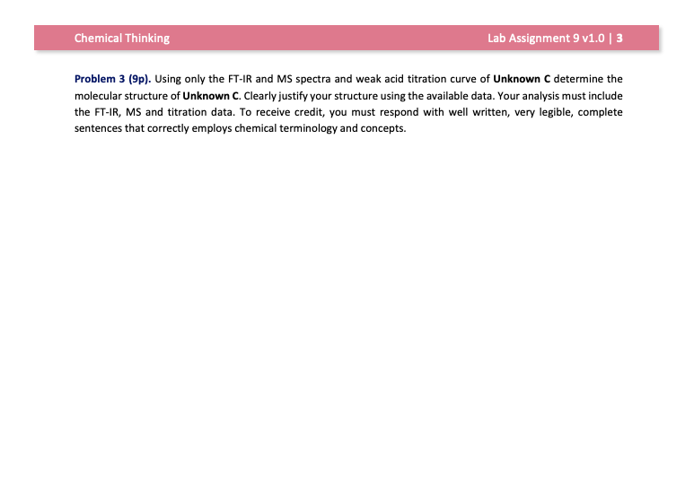 Chemical Thinking Lab Assignment 9 v1.03 Problem 3 | Chegg.com