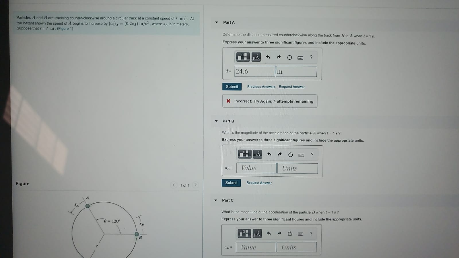 Particles A and B are traveling counter-clockwise | Chegg.com