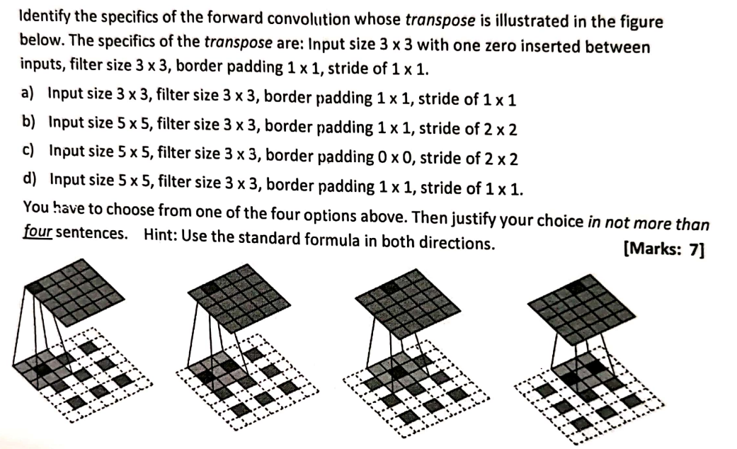 Solved Identify the specifics of the forward convolution | Chegg.com