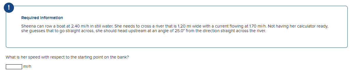 Solved Required Information Sheena can row a boat at | Chegg.com