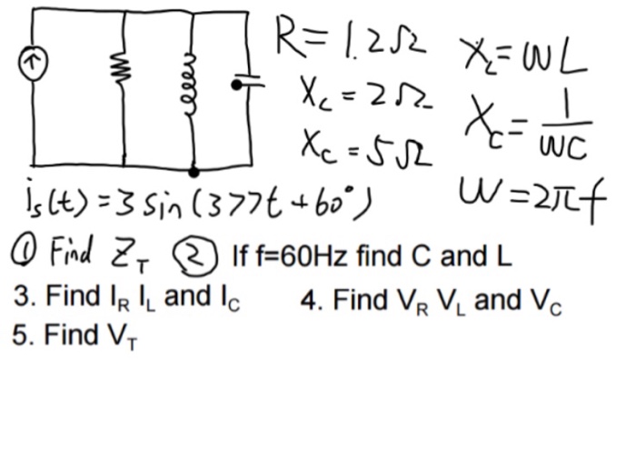 Solved R = 1.2 Ohm X_L = omega L X_c = 2 Ohm X_c 1/omega | Chegg.com