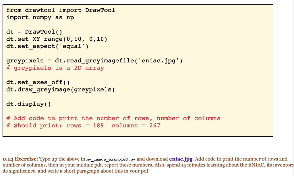 Solved from drawtool import DrawTool import numpy as np dt = | Chegg.com
