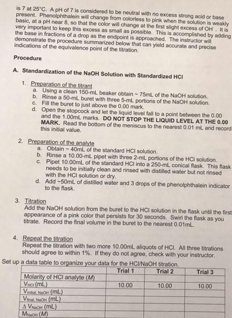 Solved Acid-Base Titrations Pre-laboratory Assignment | Chegg.com