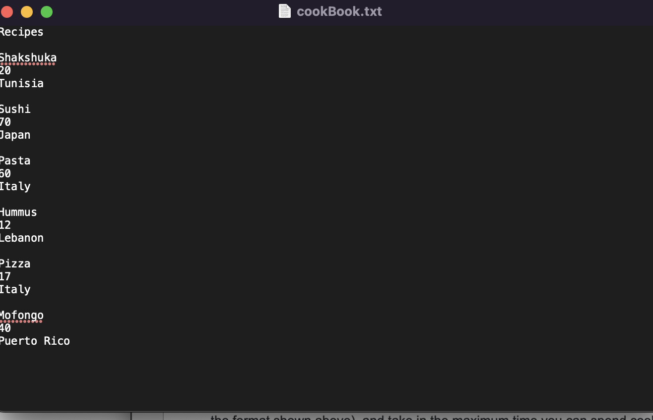 Solved Lazy Meal Function Name: lazyMeal() Parameters: | Chegg.com