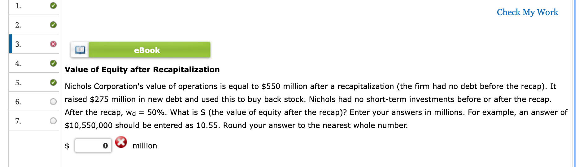Solved Value of Equity after Recapitalization Nichols | Chegg.com