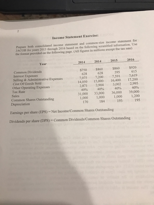Solved Income Statement Exercise: Prepare both consolidated | Chegg.com