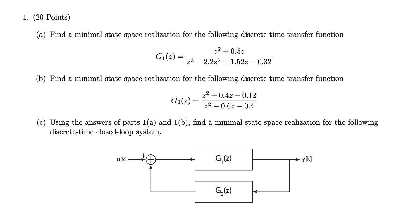 Solved 20 Points N A Find A Minimal State Space