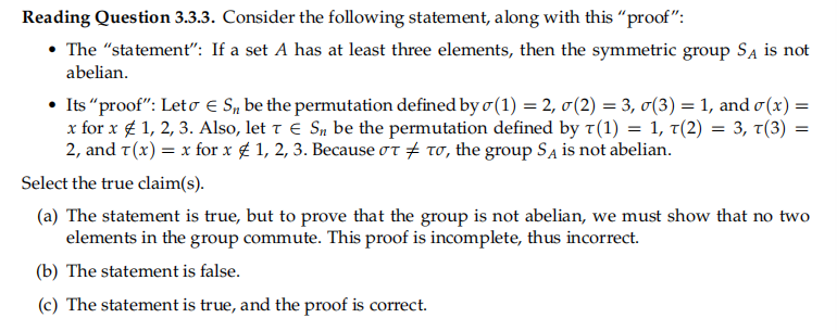 Solved Reading Question 3.3.3. Consider the following | Chegg.com