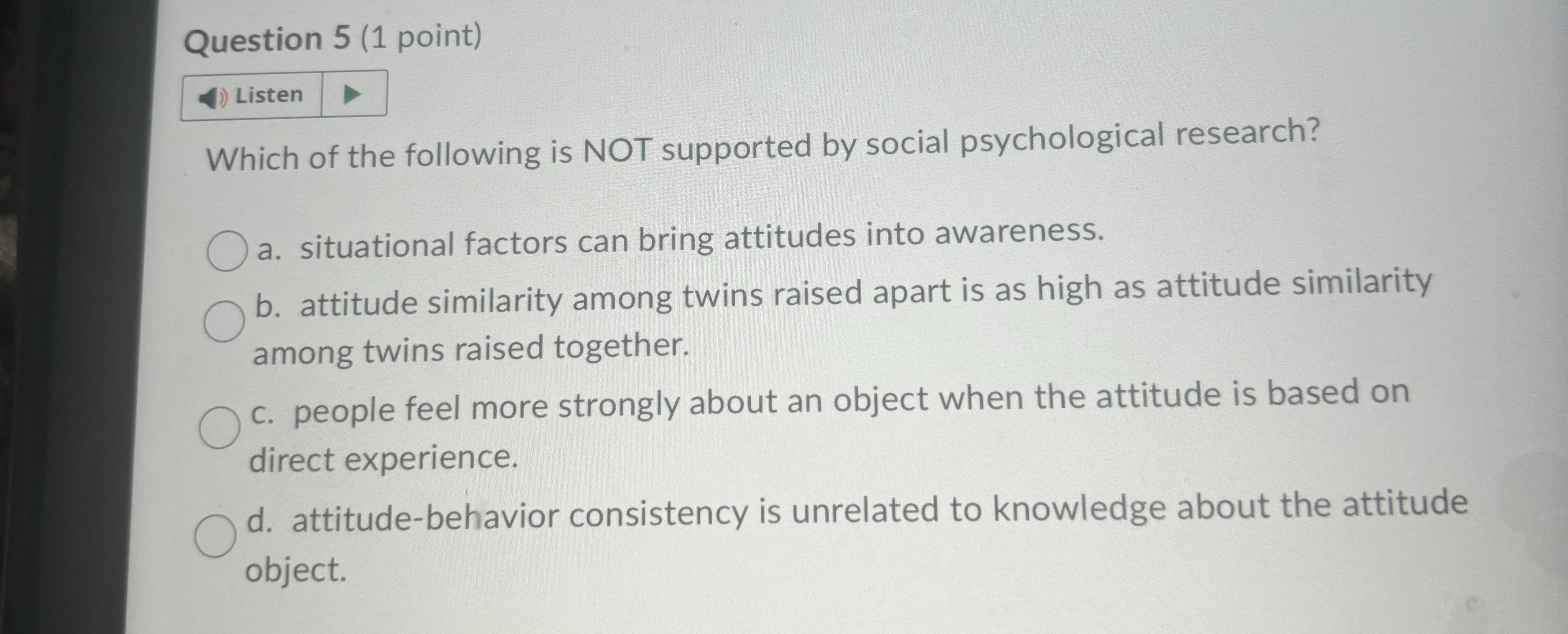 Solved Question 5 (1 ﻿point)Which of the following is NOT | Chegg.com