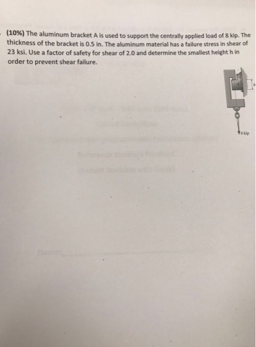 Solved (10%) The aluminum bracket A is used to support the | Chegg.com