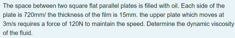 Solved The space between two square flat parallel plates is | Chegg.com