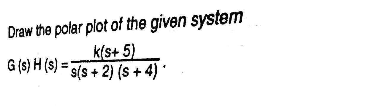 Solved Draw the polar plot of the given system | Chegg.com