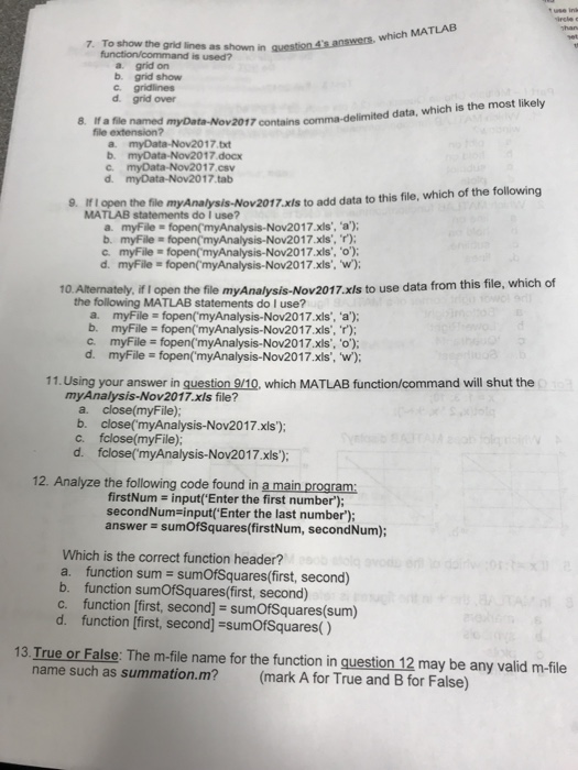 Solved Mark All Your Answers t the Multiple Choice Questions | Chegg.com