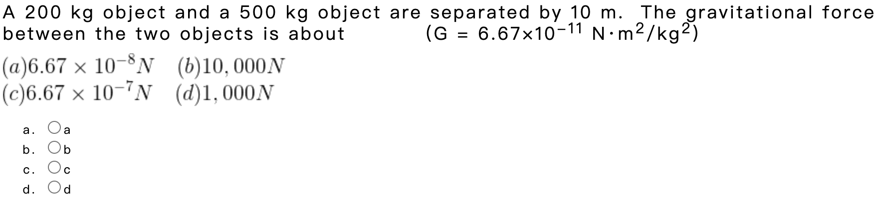 Solved A 200 kg object and a 500 kg object are separated by | Chegg.com
