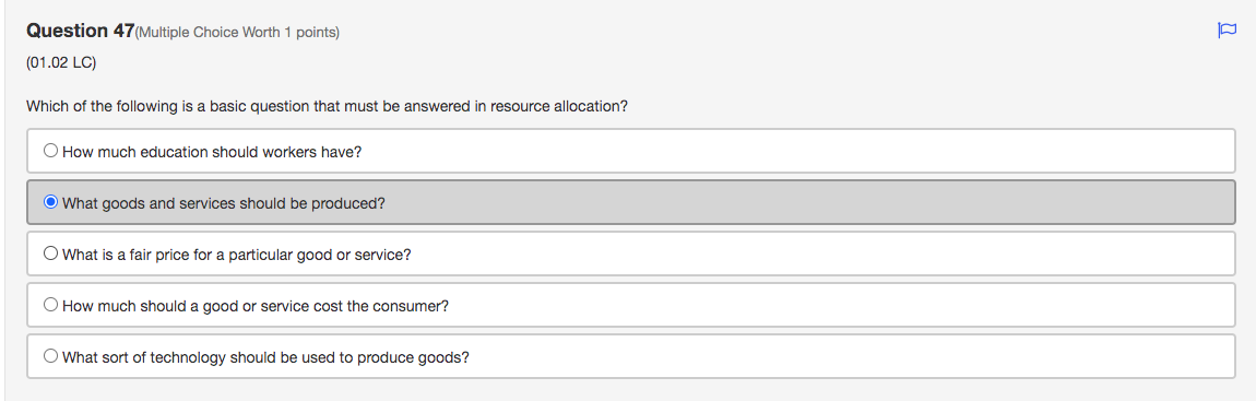 Solved Question 47 (Multiple Choice Worth 1 points) (01.02 | Chegg.com