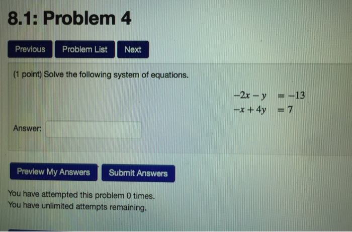 Solved 8.1: Problem 4 Previous Problem ListNext (1 point) | Chegg.com