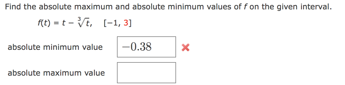Solved Find the absolute maximum and absolute minimum values | Chegg.com