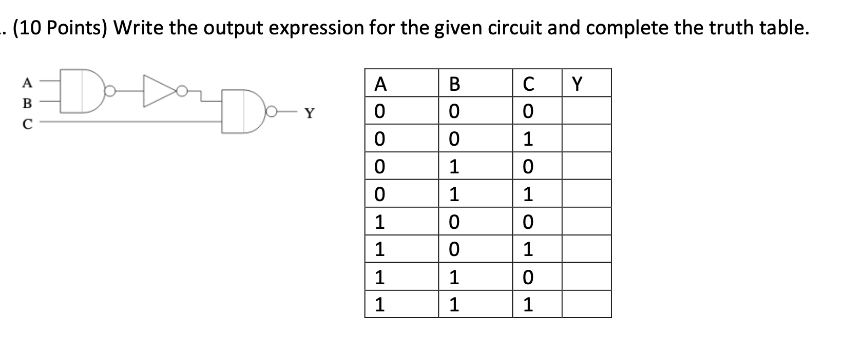 Solved (10 Points) Write the output expression for the given | Chegg.com