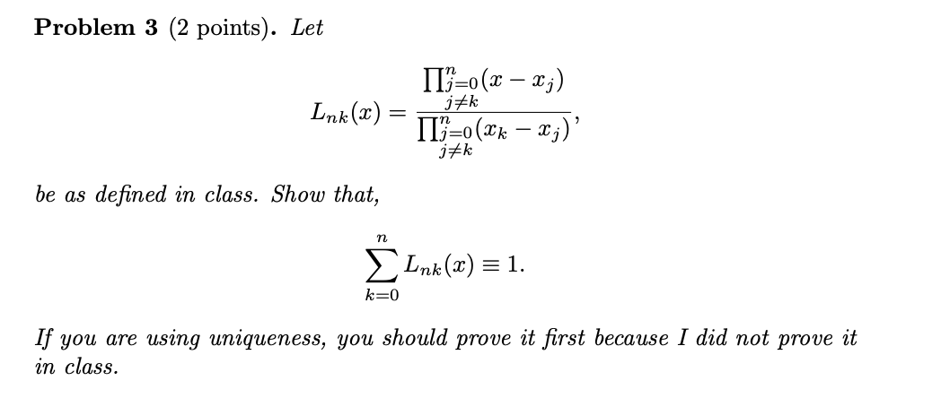 Solved Problem 3 (2 points). Let | Chegg.com
