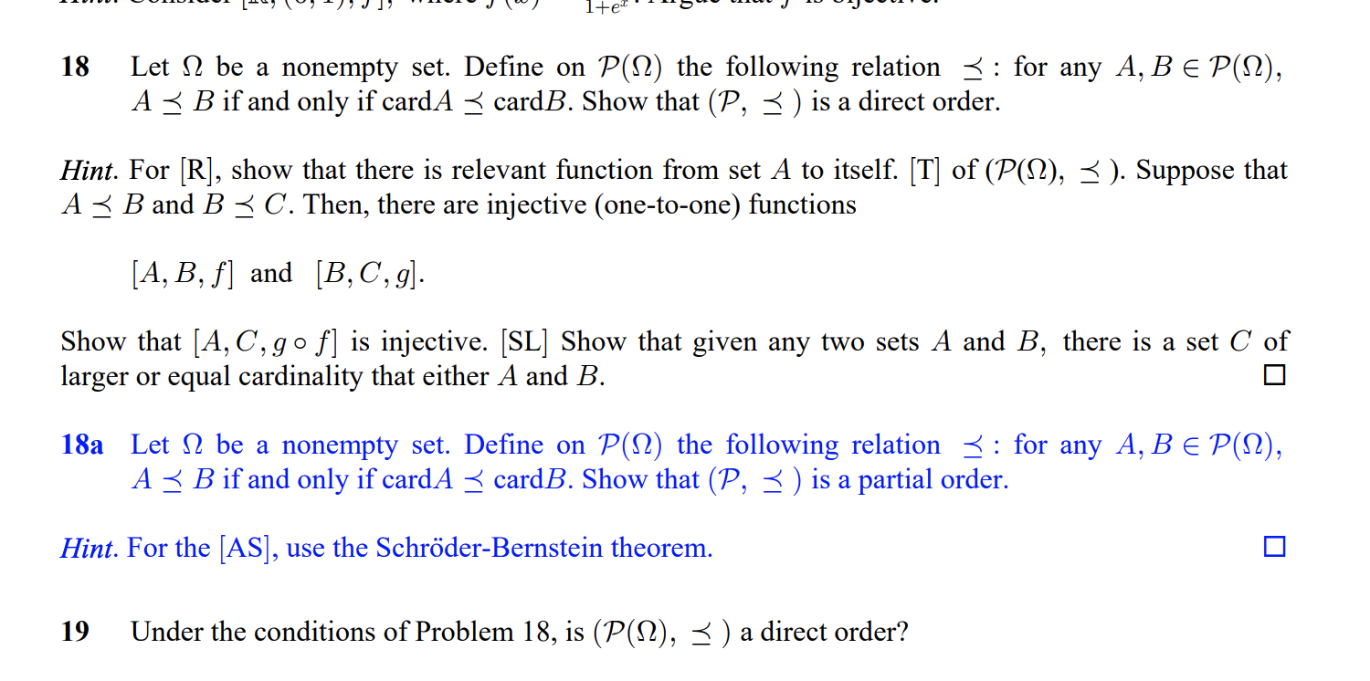 Solved 18 Let 12 be a nonempty set. Define on P(12) the | Chegg.com