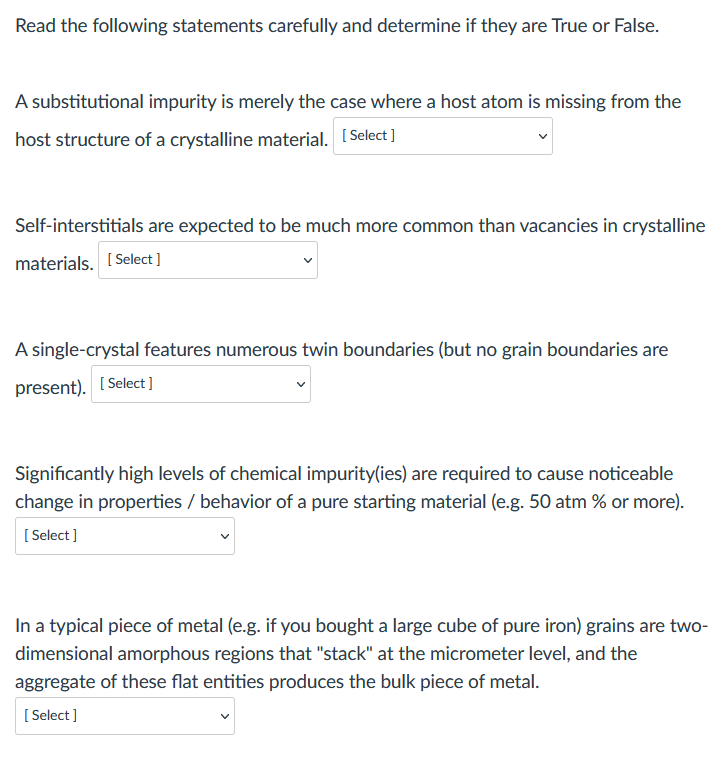 Solved Read the following statements carefully and determine | Chegg.com