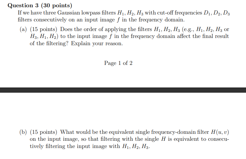 Solved Question 3 30 Points If We Have Three Gaussian
