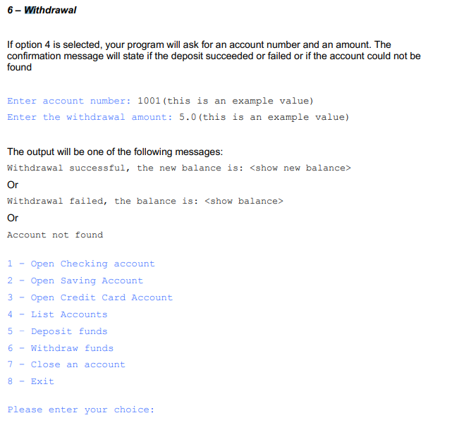 Solved Create a generic Account class and three subclasses: | Chegg.com